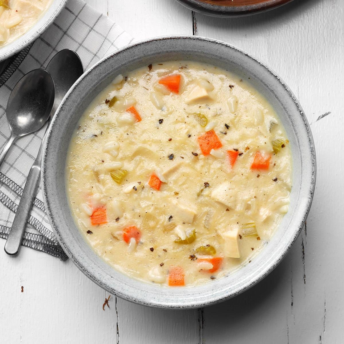 Creamy chicken and rice soup store